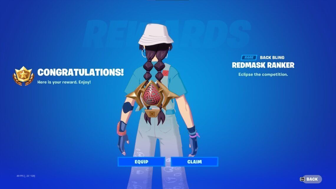 Fortnite Redmask Ranker back bling is now granted to all players for ...