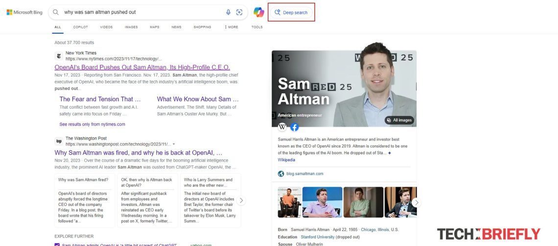 Bing Deep Search is now available for general use. Here's how to use it ...