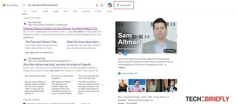 Bing Deep Search is now available for general use. Here's how to use it ...